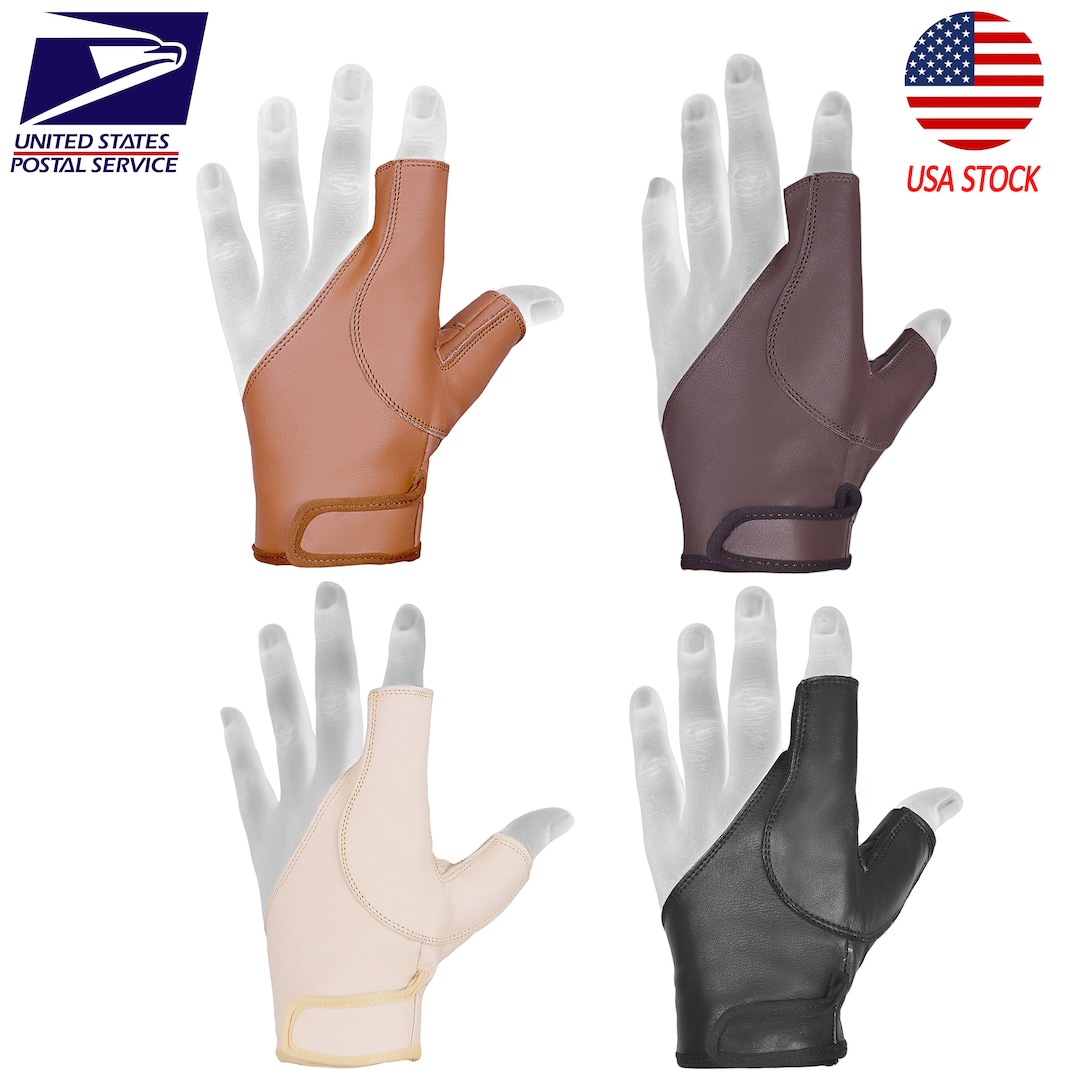 DKZ Leather Archery Bow Glove Left Hand With Black,brown,darkbrown ...