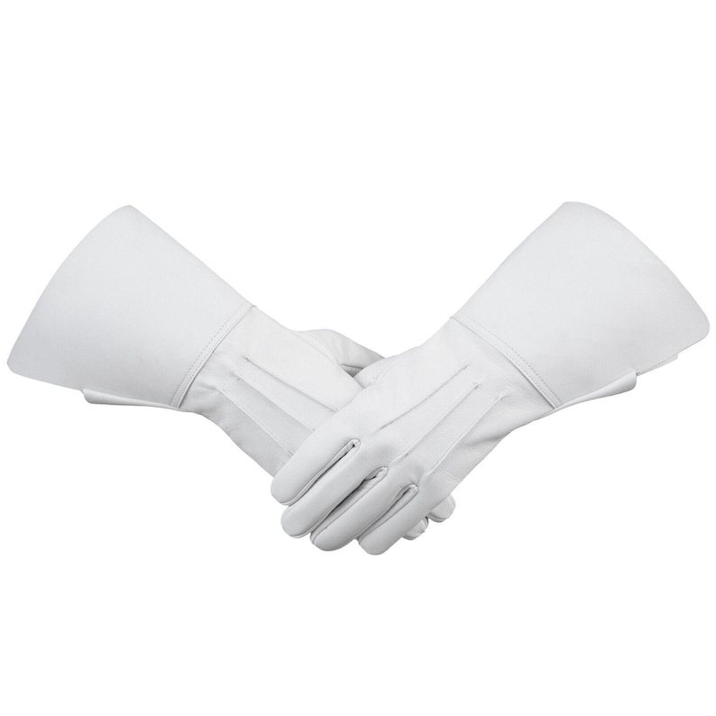 Long Cuff Gauntlets Leather Gloves Piper Drummer Band Leather Gloves ...