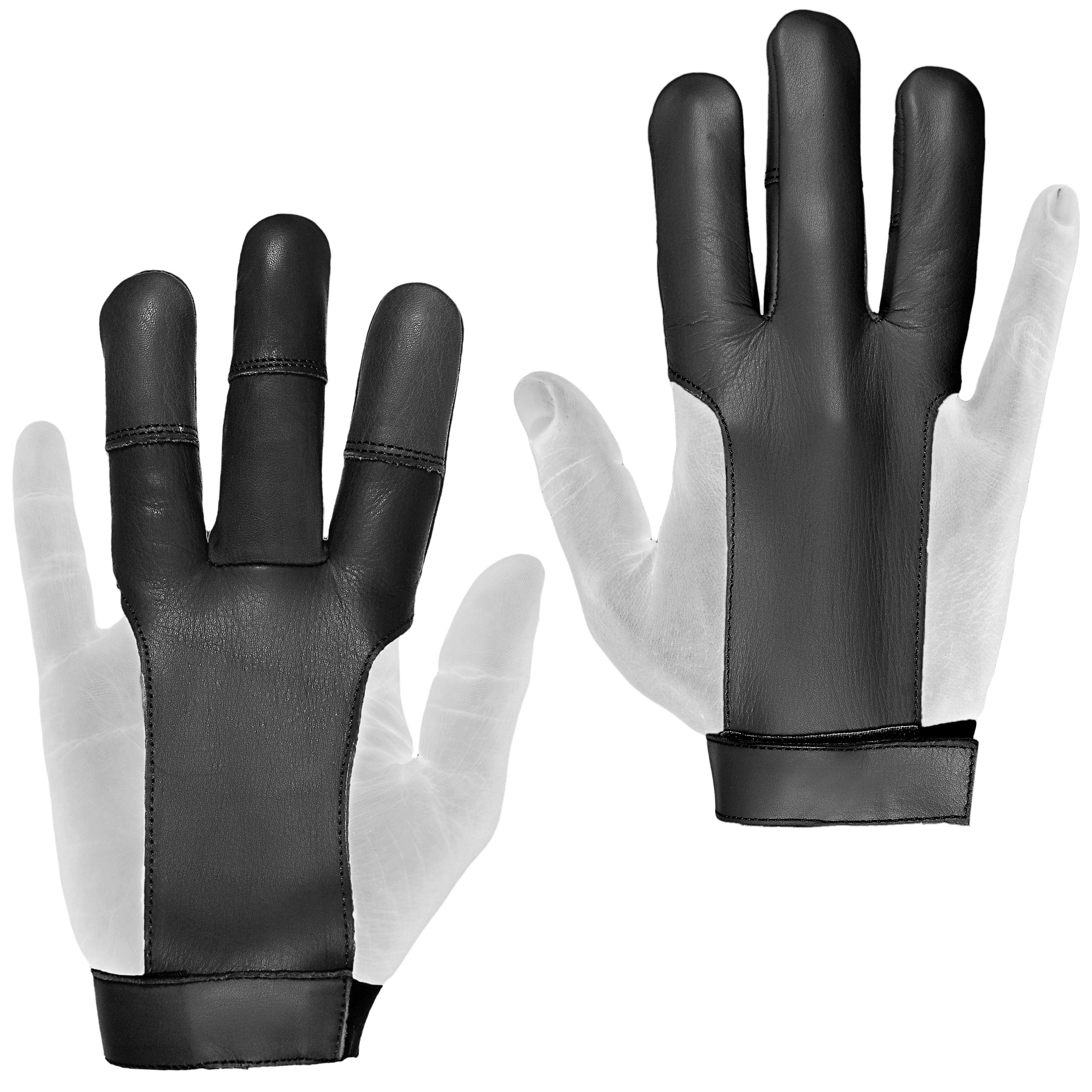 DKZ Leather Archery 3 Finger Right Hand and Archery Bow Glove Left Hand ...