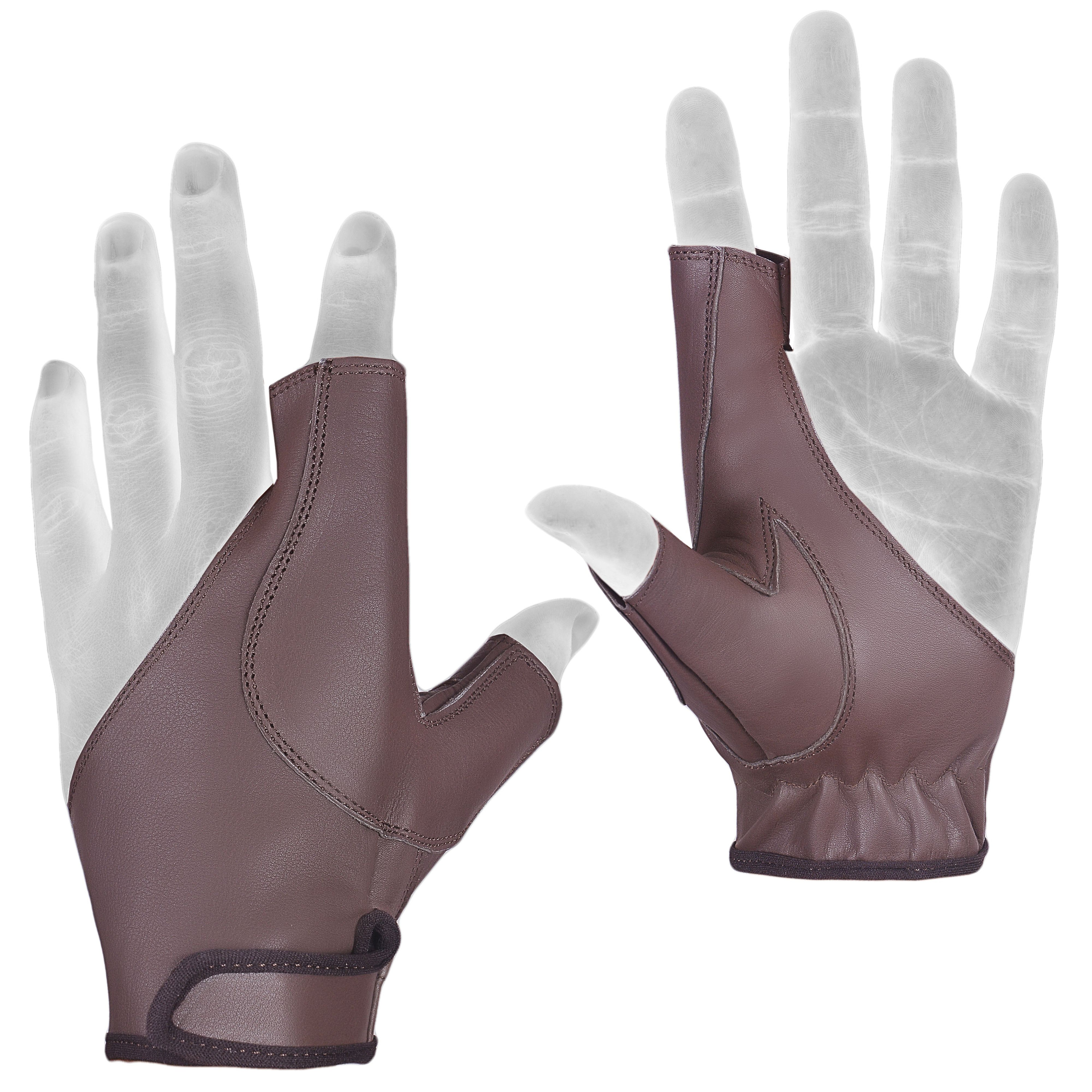 DKZ Leather Archery 3 Finger Right Hand and Archery Bow Glove Left Hand ...