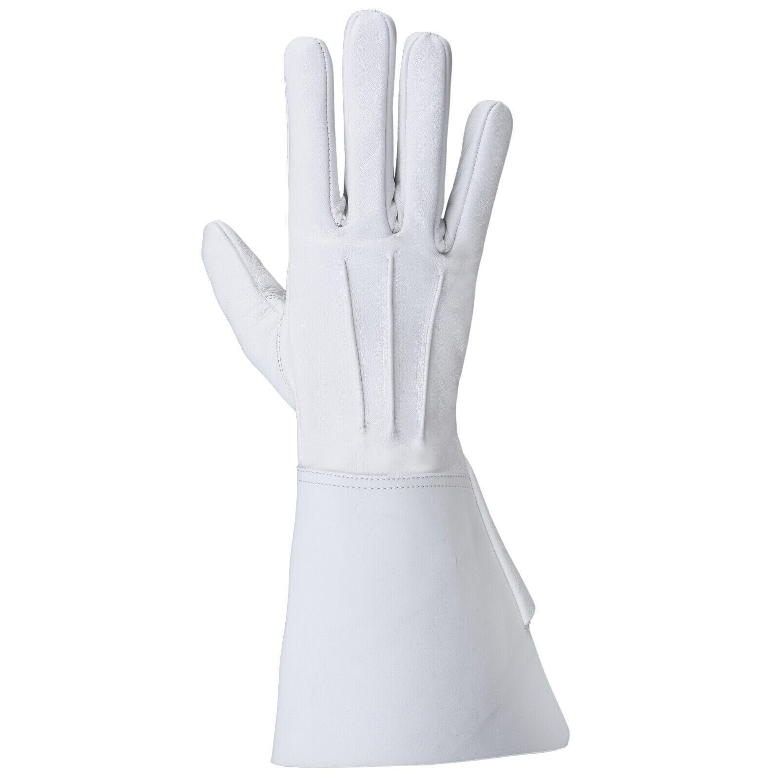 Long Cuff Gauntlets Leather Gloves Piper Drummer Band Leather Gloves ...