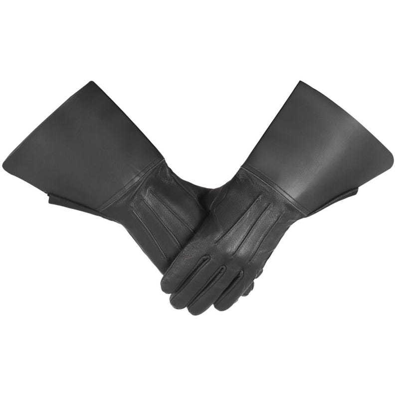 Long Cuff Gauntlets Leather Gloves Piper Drummer Band Leather Gloves ...
