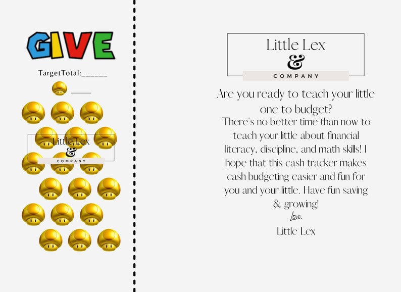 Digital Download 4 Super Mario Inspired Trackers Give, Save, Spend ...