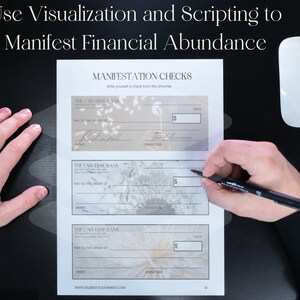 Printable Manifestation Abundance Checks and Canva Editable Abundance ...