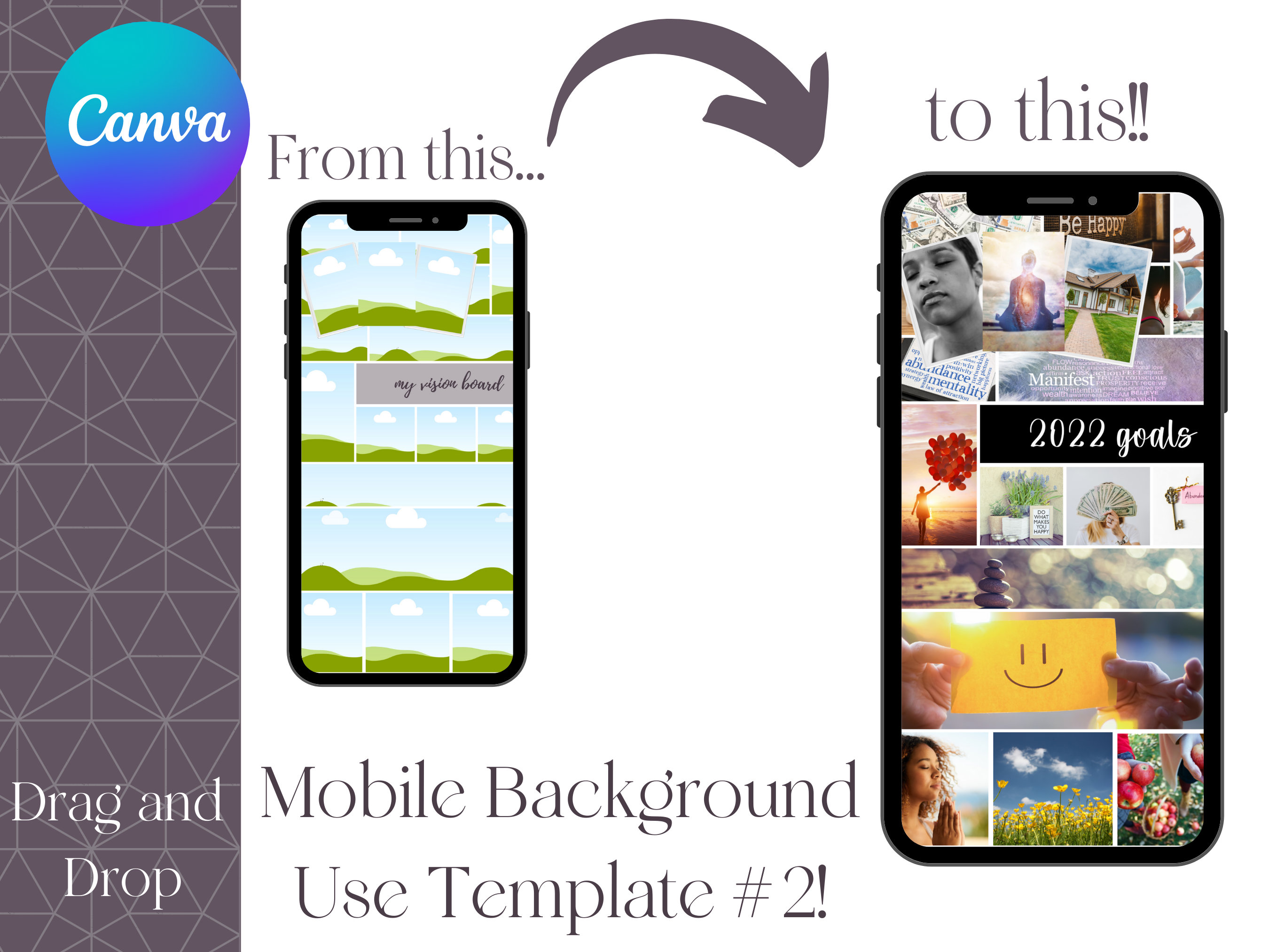 Digital Vision Board Template Fully Editable Drag and Drop - Etsy Australia
