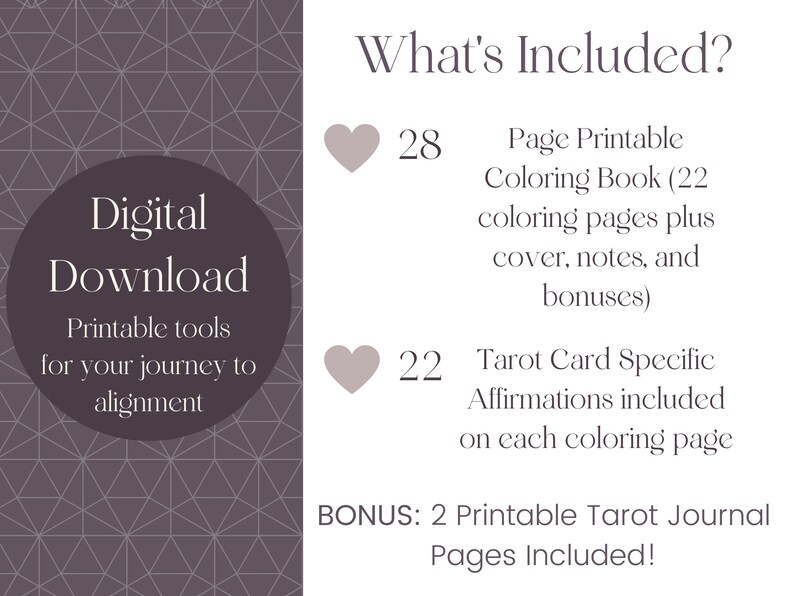 Tarot Affirmation Printable Coloring Book, Major Arcana Tarot Coloring ...