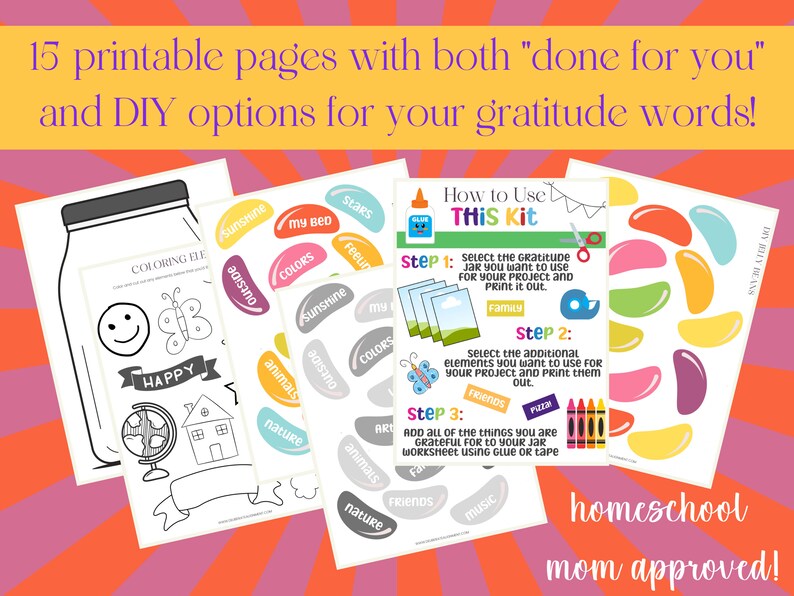 Gratitude Jar Craft Kit for Kids, Gratitude Jar Printable for Kids ...
