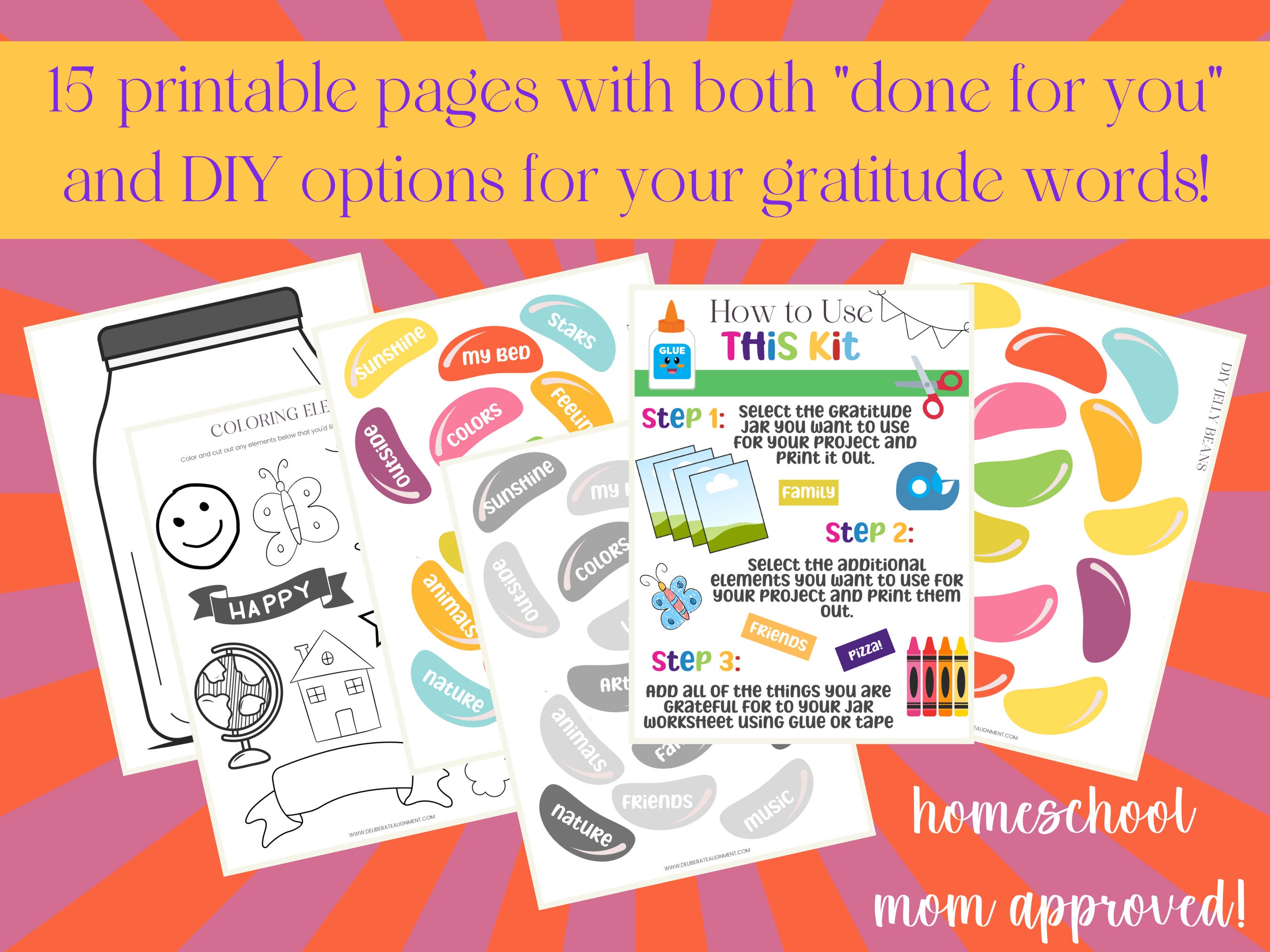 Gratitude Jar Craft Kit for Kids, Gratitude Jar Printable for Kids ...