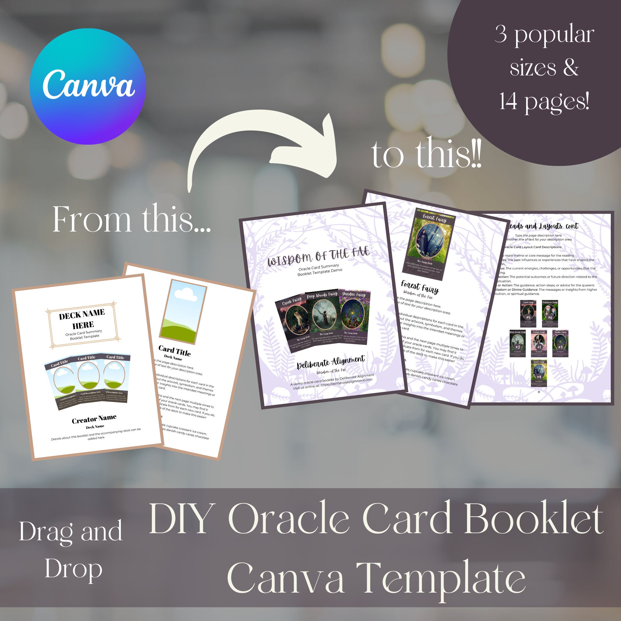 DIY Oracle Card Booklet Canva Template: Printable Guide (digital ...
