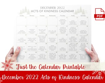 Printable December Calendar - Etsy
