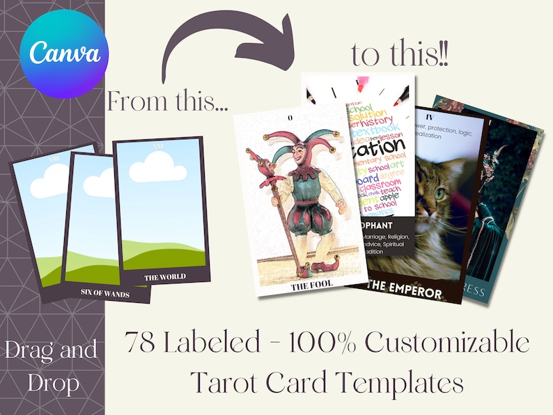 DIY Printable Tarot Cards Create and Print Your Own Tarot - Etsy