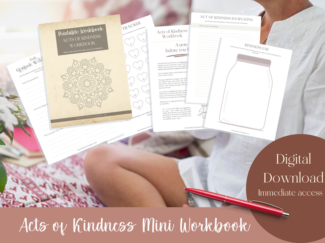 Acts of Kindness Mini Workbook, Acts of Kindness Printable, Kindness ...