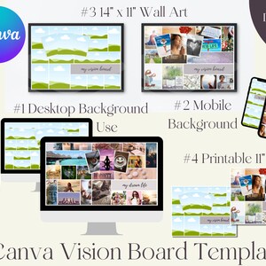Digital Vision Board Template Fully Editable Drag and Drop - Etsy