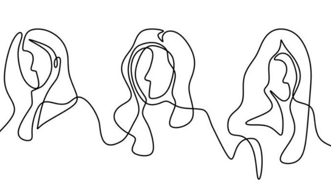 Continuous One Line Drawing of a Woman Diversity. Illustration of Girl ...