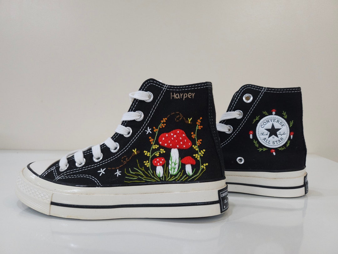 Custom Converse Chuck Taylor Mushrooms Embroidered Converse Shoes ...