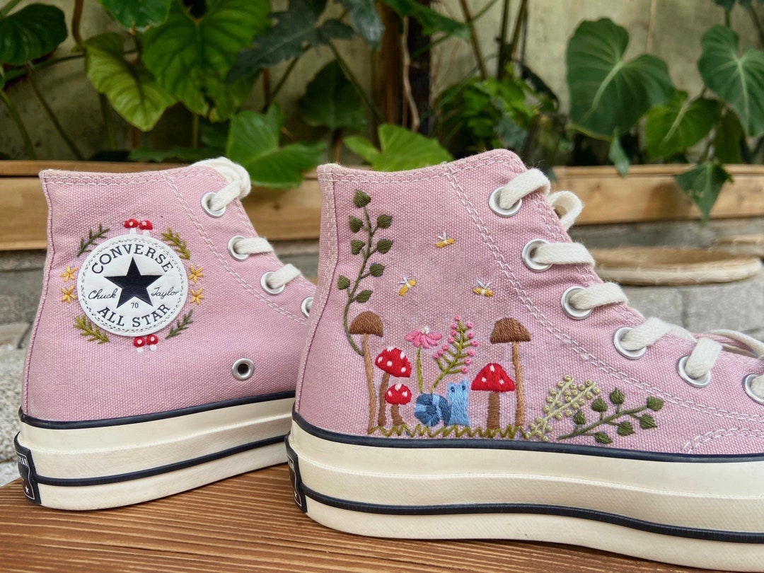 Mushroom and Flower Converse Custom Mushroom Gift Converse Chuck Taylor ...