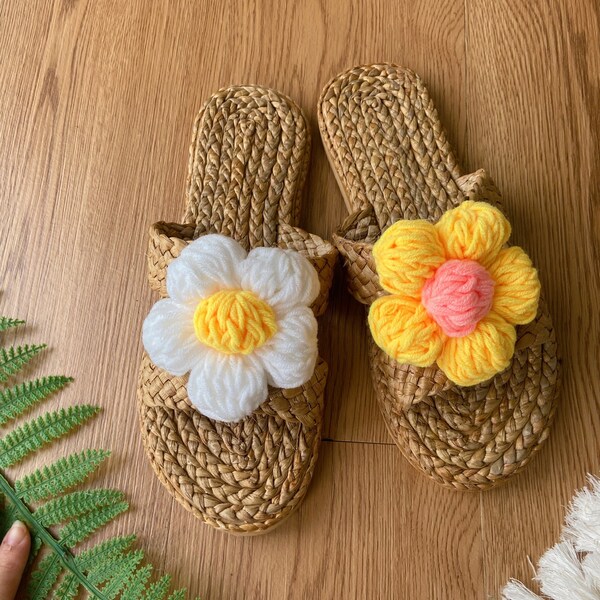 Straw Sandals - Etsy