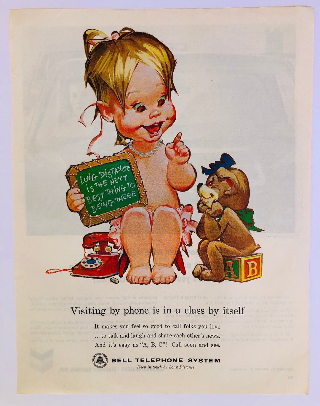 Rare 1963 Bell Long Distance Telephone-magazine Advertisement. Original ...