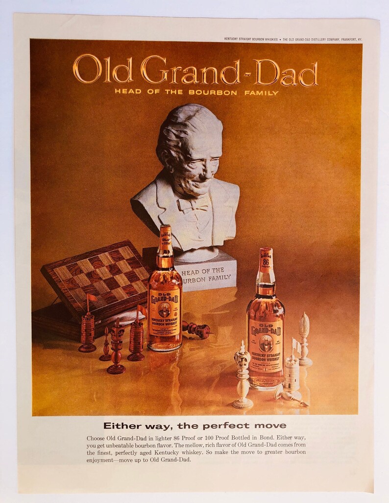 Rare 1963 Old Grandad Bourbon - Magazine Advertisement. Original ...