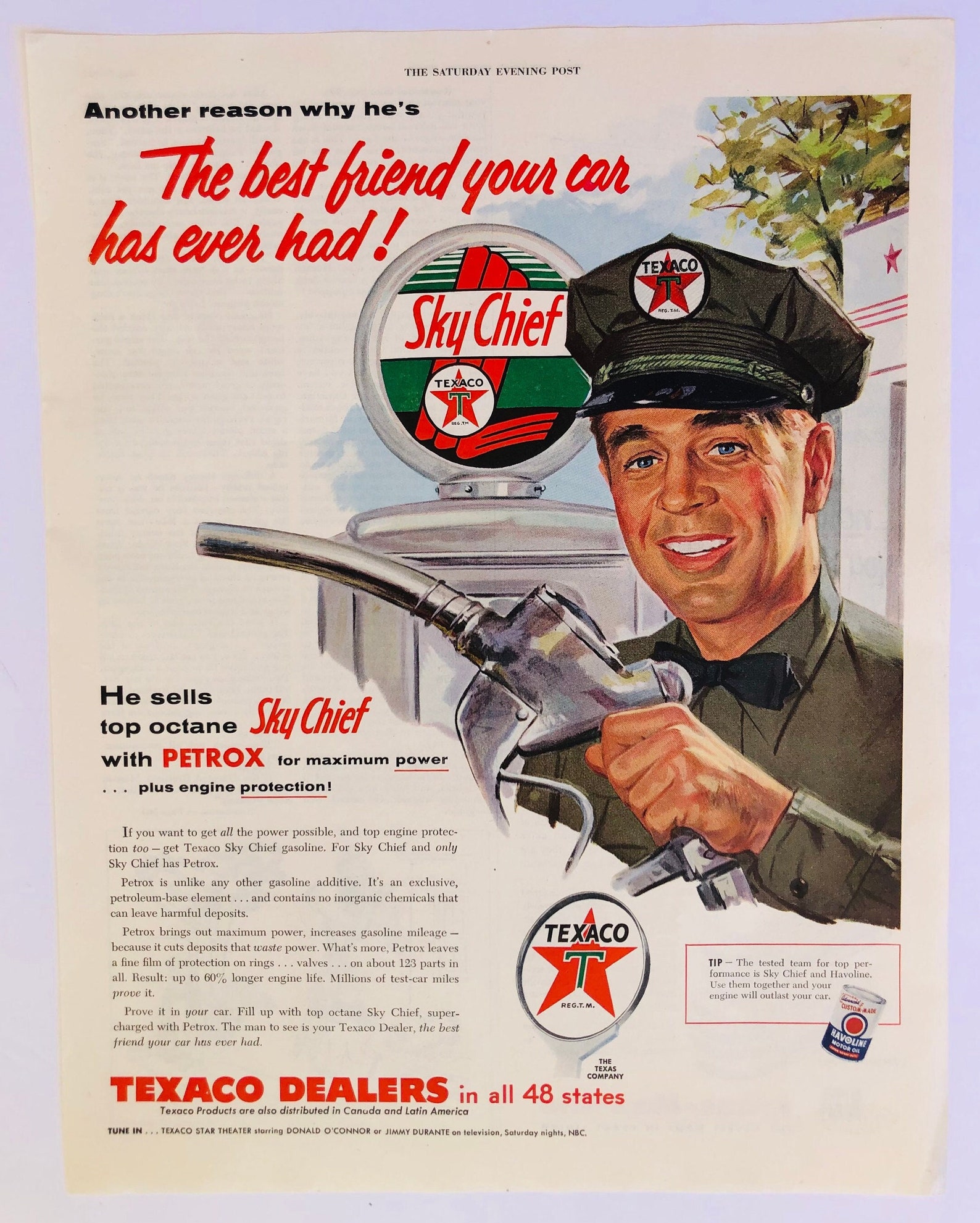 Rare 1955 TEXACO - Original Magazine Advertisement. Original Vintage ...