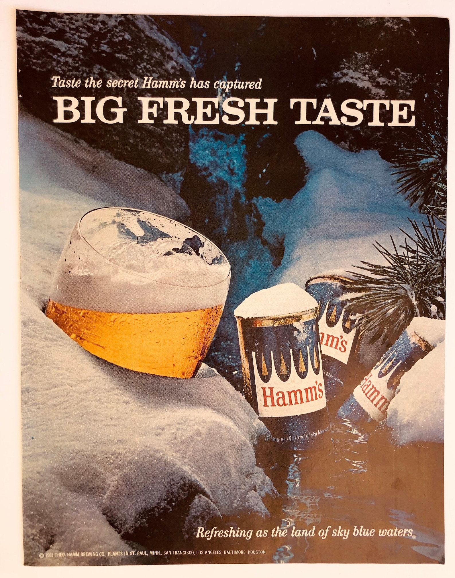 Rare 1963 Hamm's Beer - Original Magazine Advertisement. Original ...