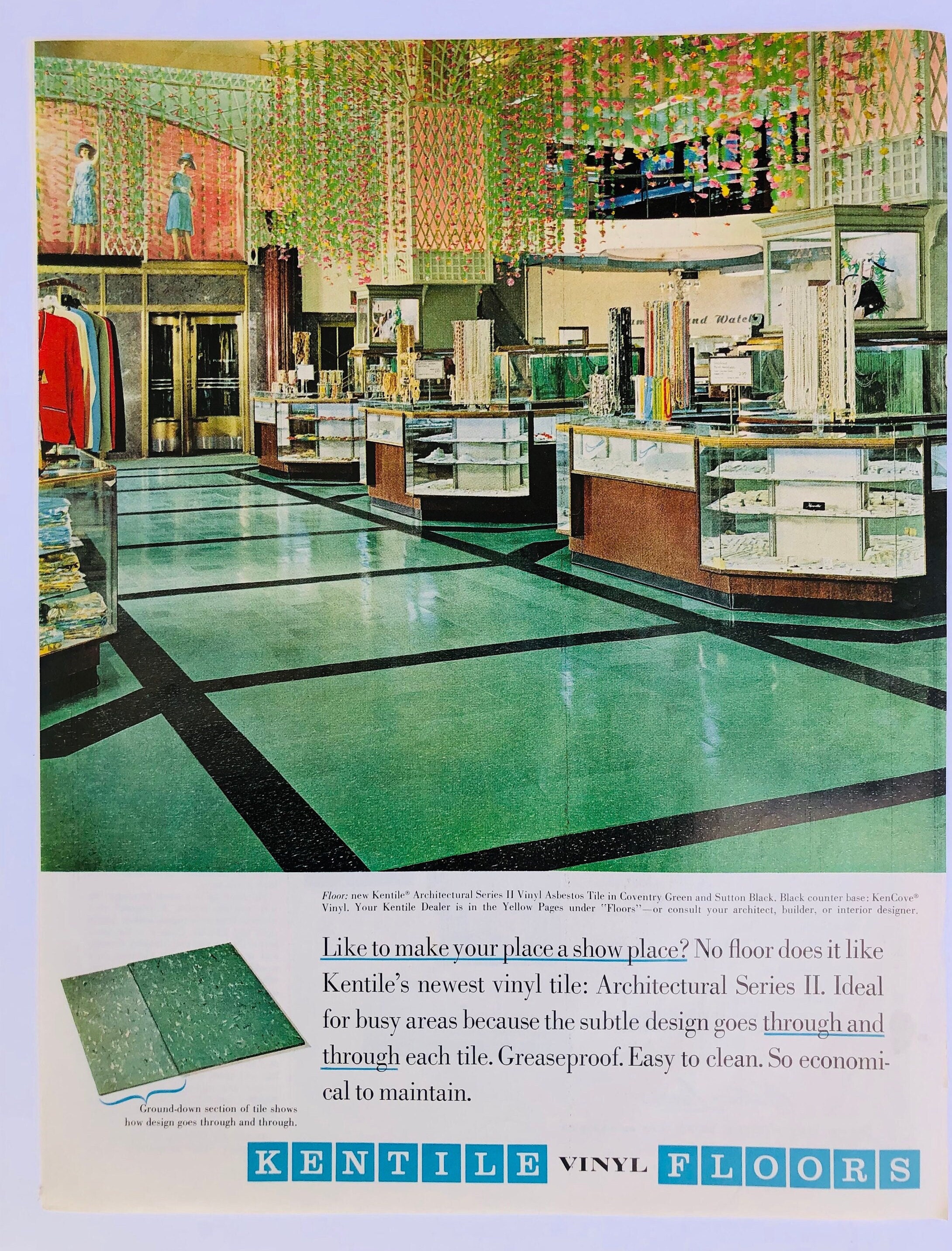 Rare 1963 Kentile Flooring Original Magazine Advertisement. Original ...