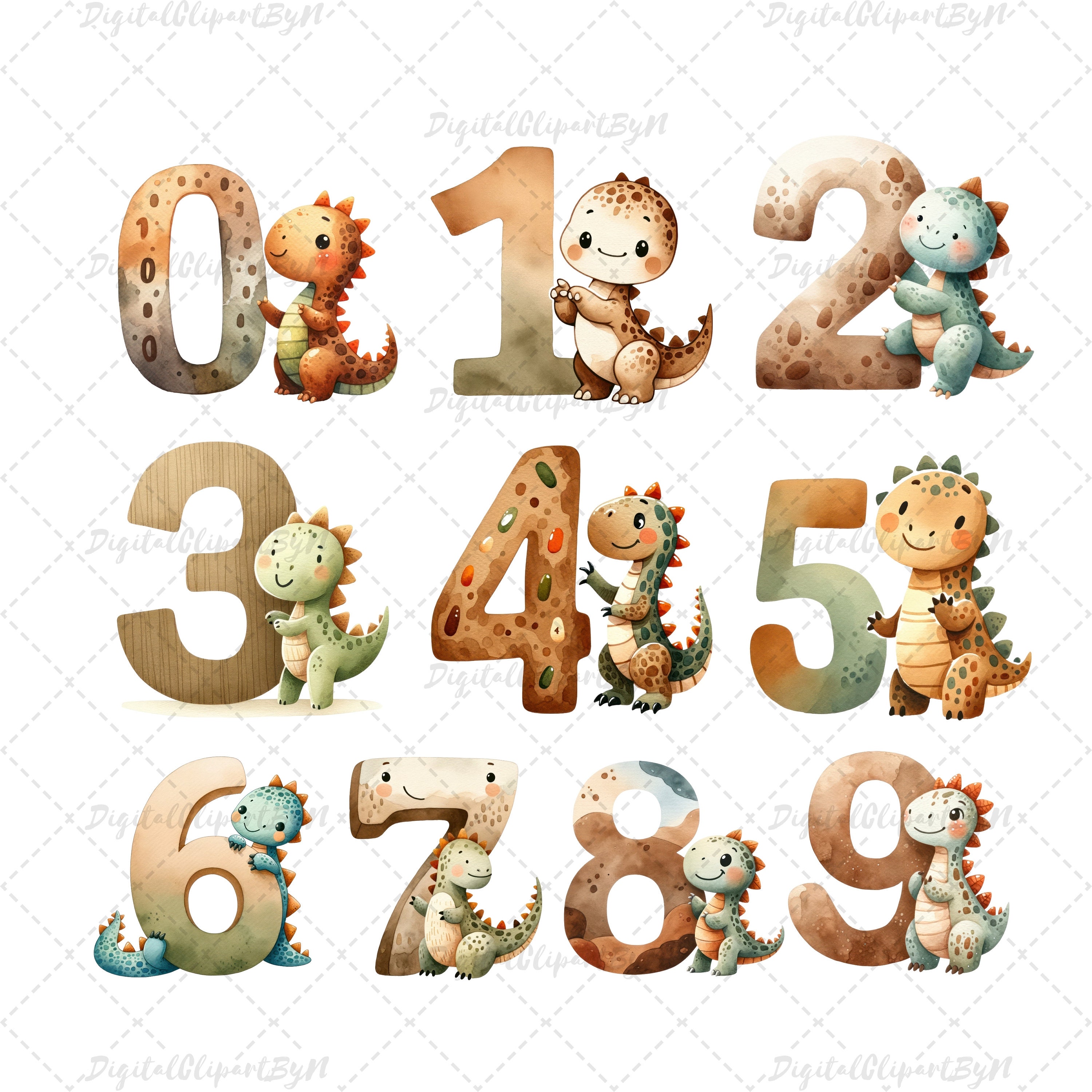 Dinosaur Alphabet A-Z Number 0-9 Bundle ,dino Letter, Educational ...