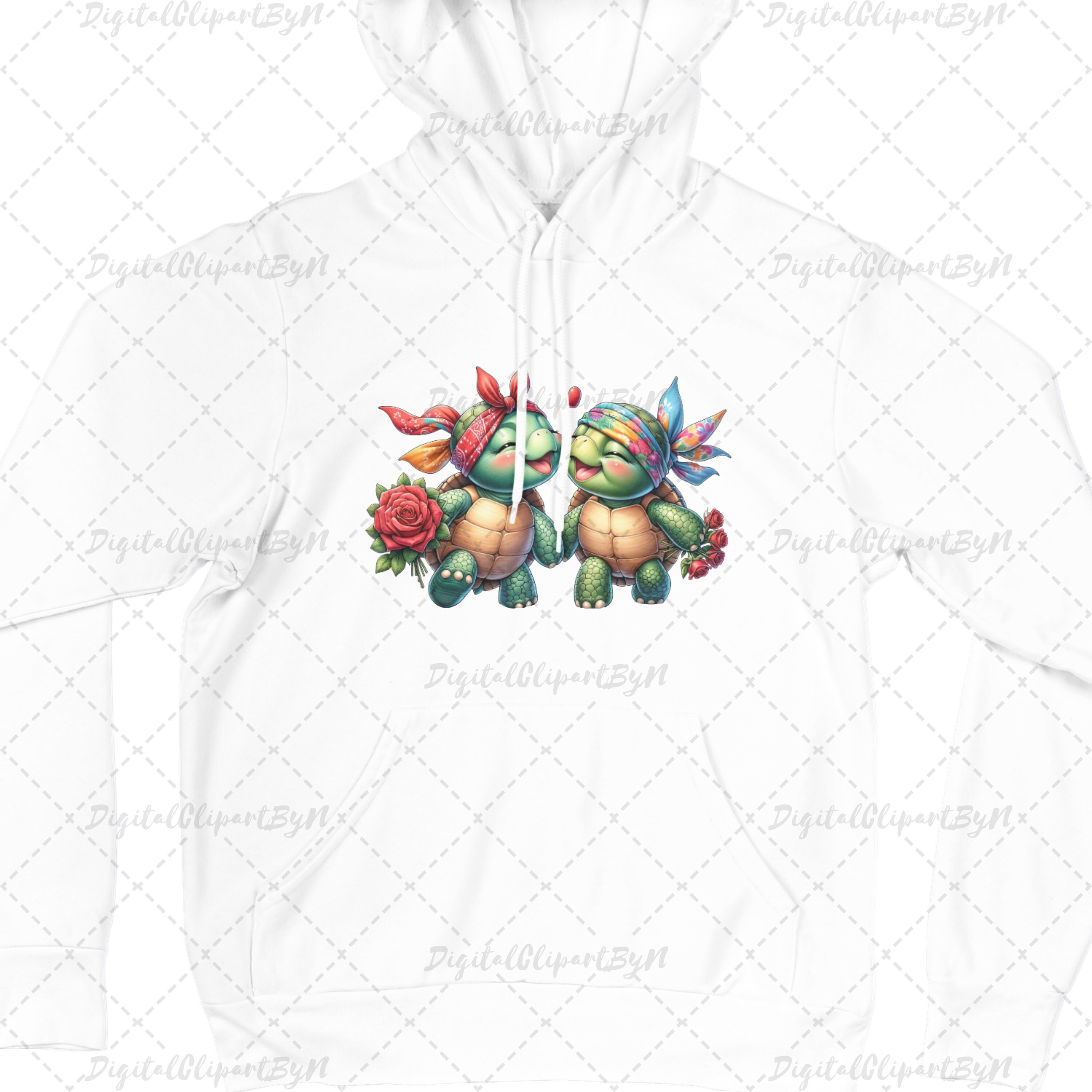 Turtle Love Clipart and Watercolor Turtles, Love Celebration Turtles ...