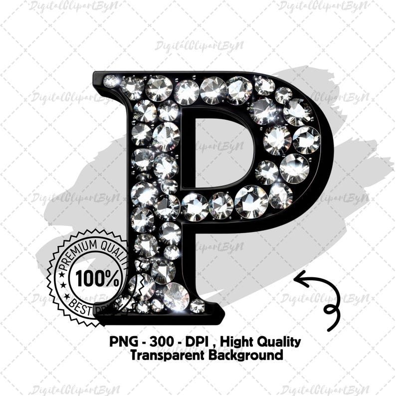Luxury Rhinestone Alphabet A-Z Letters Numbers 0-9 Clipart – Sparkling ...