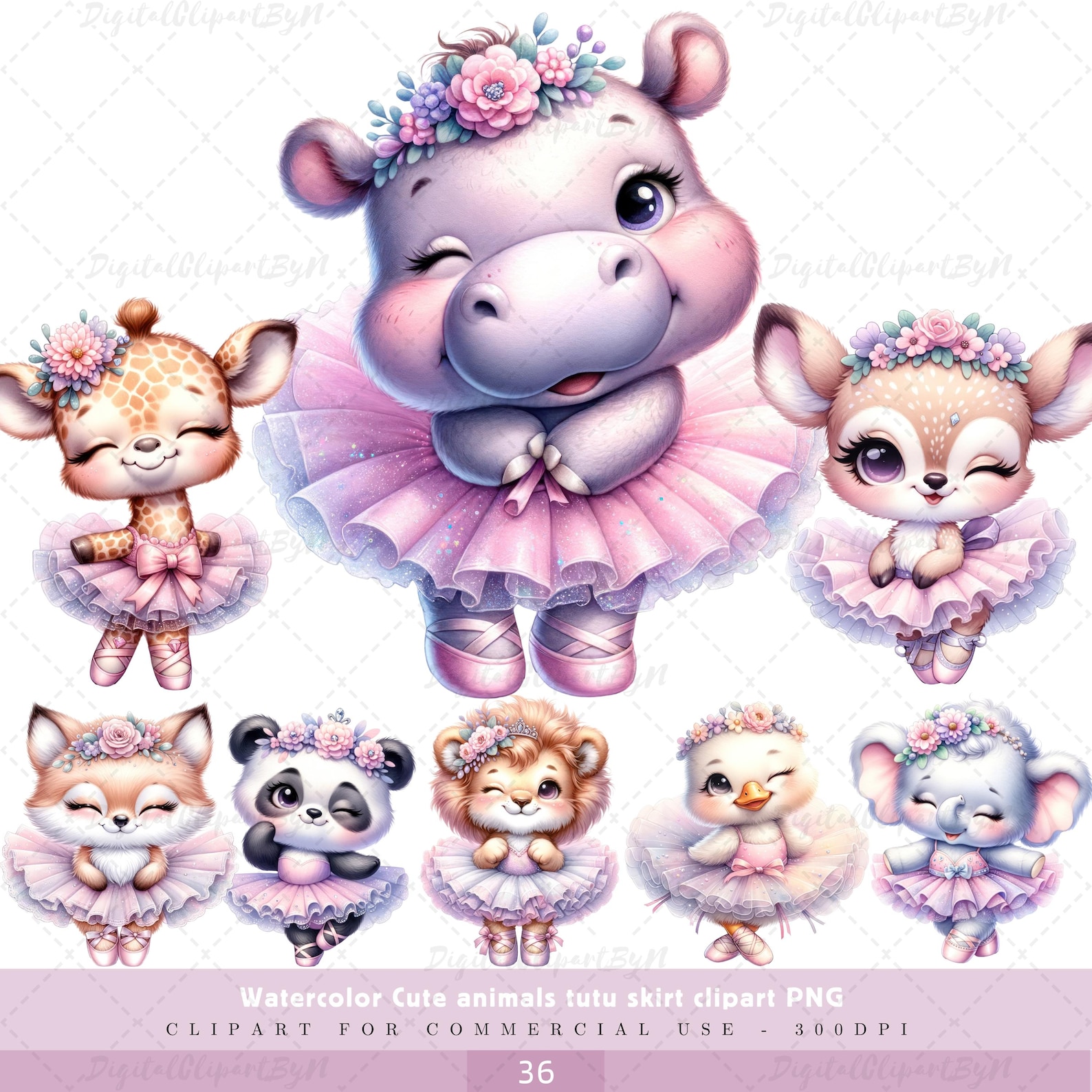Tutu Cute Animal Ballerina Clipart, Tutu Skirt Animals ,panda Ballerina ...