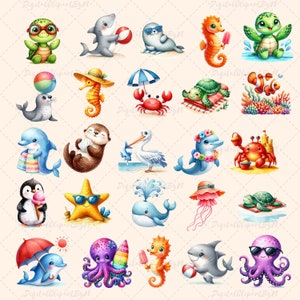 Cute Ocean Clipart for Kids | Sea Summer Clipart Animal | Beach Party ...