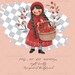 Watercolor Girl Red Coat Carrying a Basket of Berries Clipart, Perfect ...
