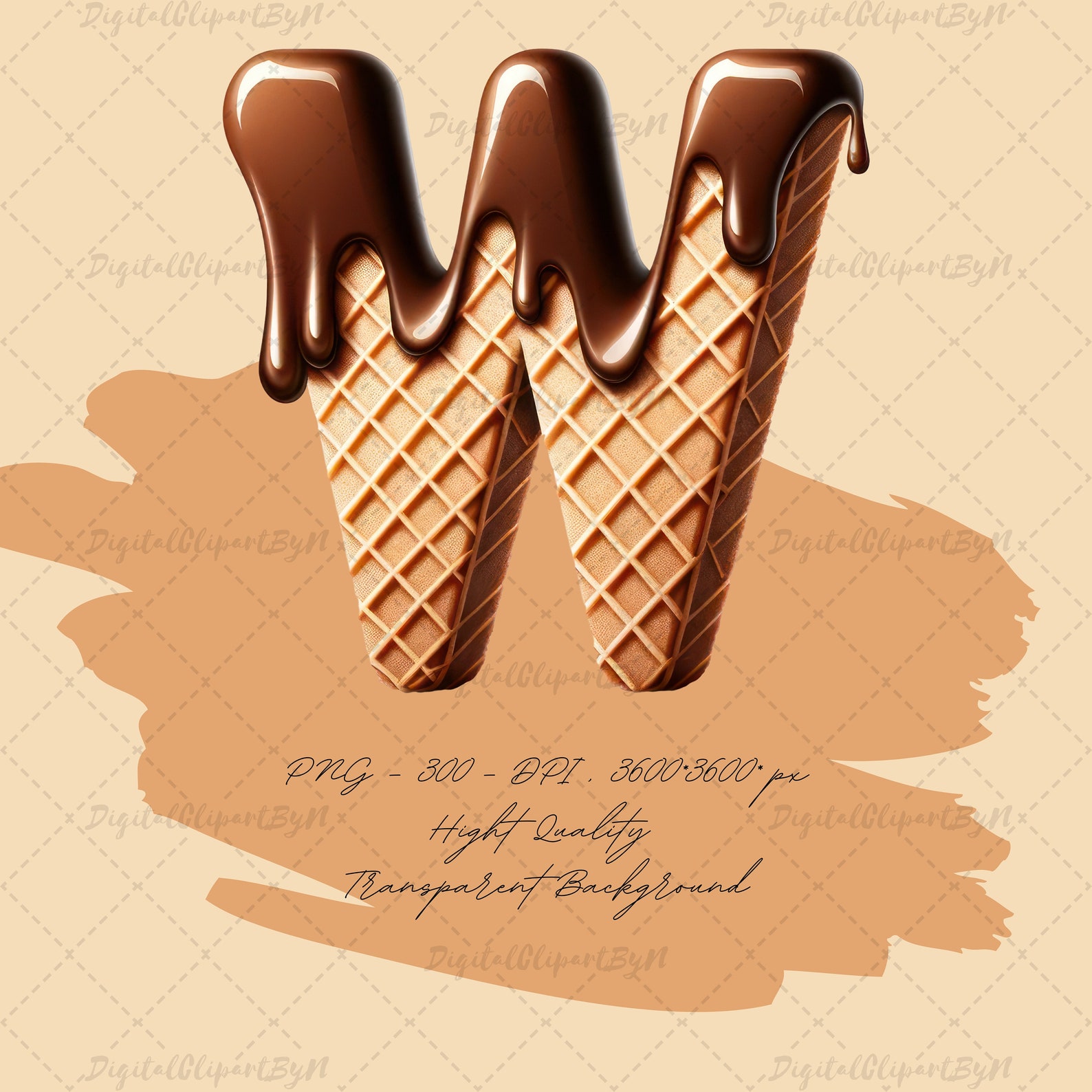 Chocolate Wafer Ice Cream Alphabet A-Z Number 0-9 Bundle Clipart , Ice ...