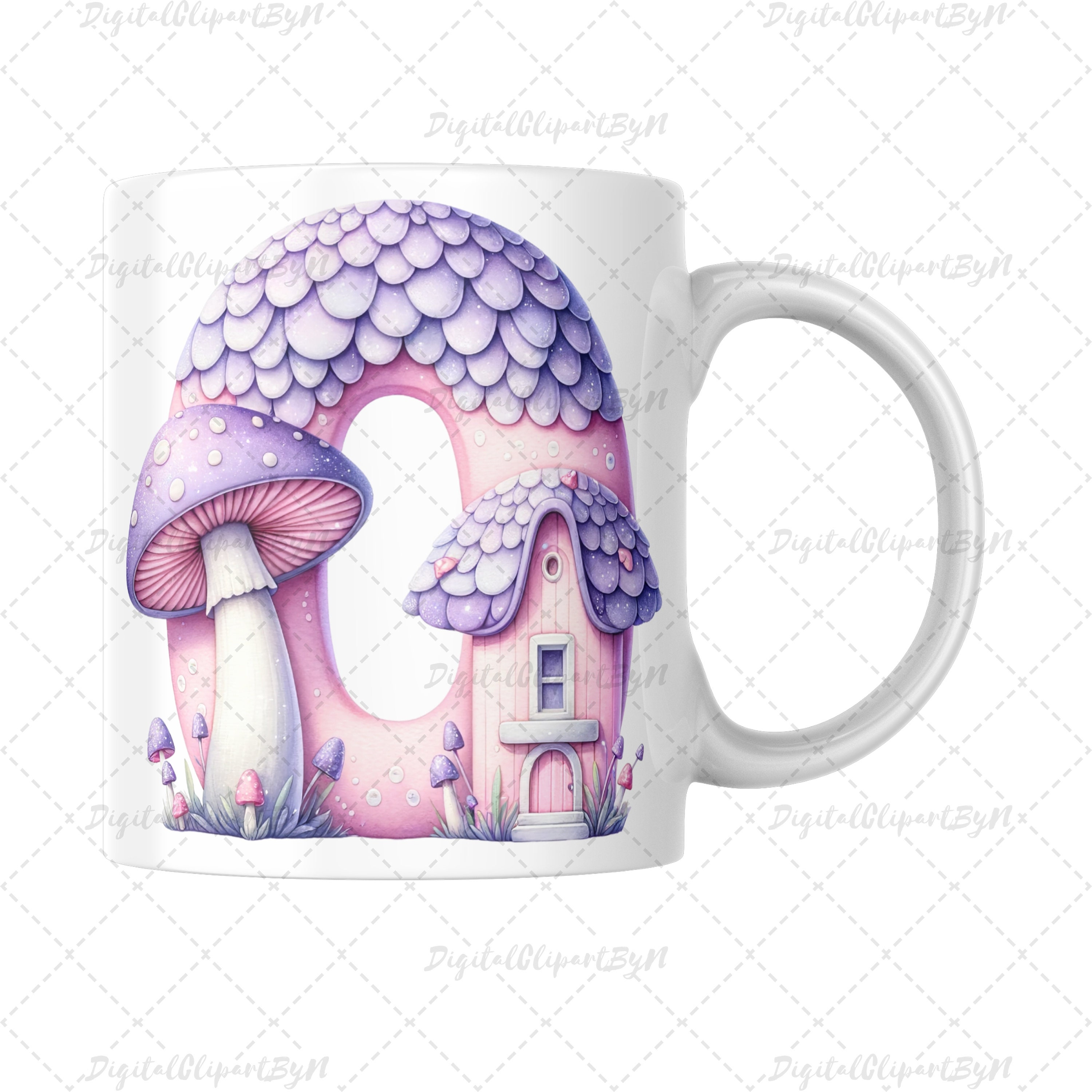 Toadstools and Fairy Alphabet A-Z Number 0-9 , Purple Toadstools Letter ...