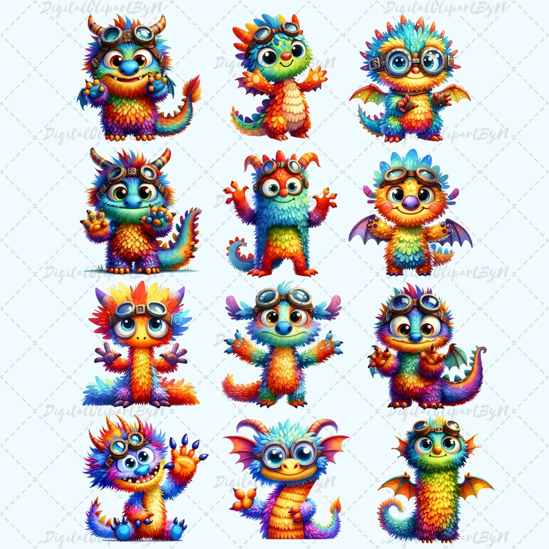 Colorful Fuzzy Dragon Alphabet A-Z Number 0-9 Bundle , Colorful Dragon ...