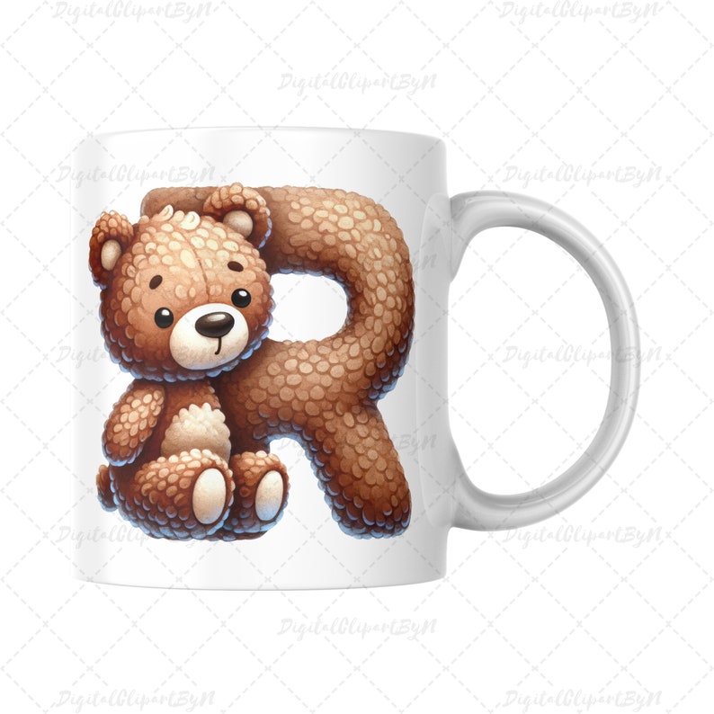 Brown Bear Clipart A-Z, Numbers 0-9, Cute Animal Alphabet Bundle , Bear ...
