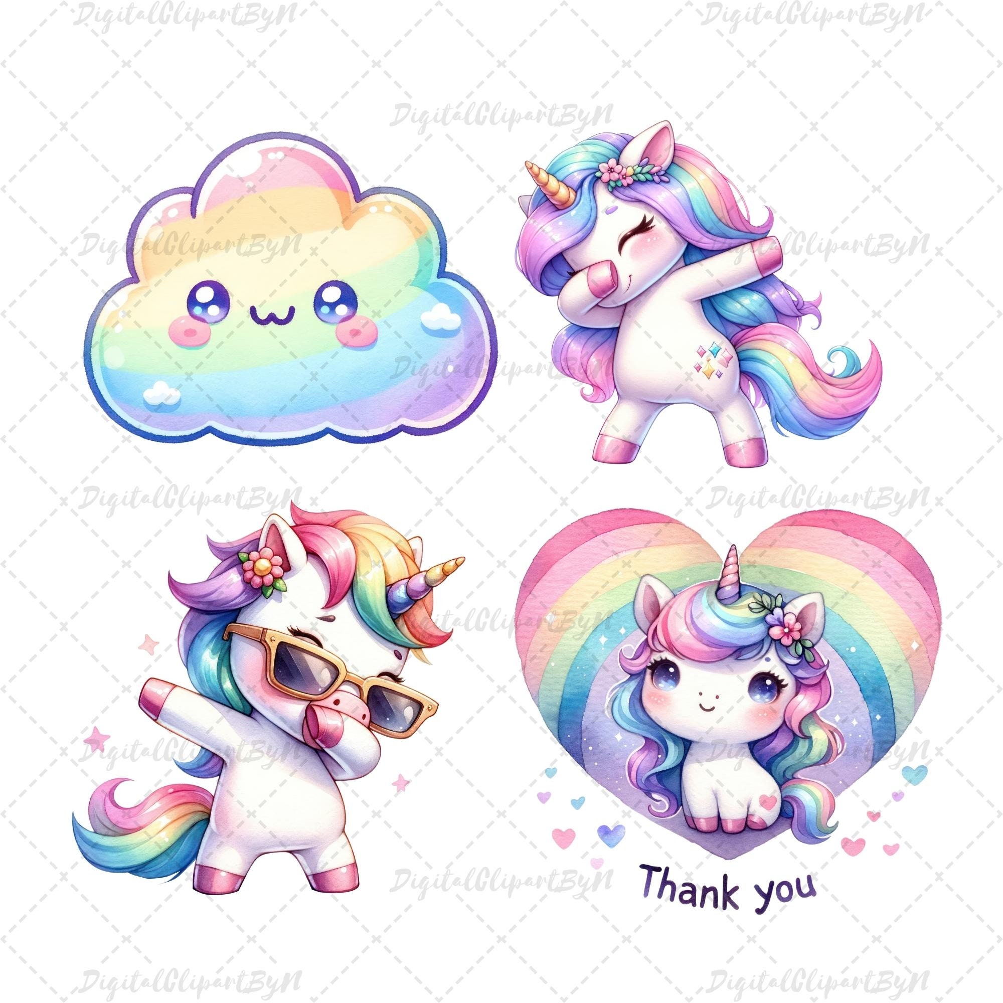 Cute Unicorn Alphabet A-Z Number 0-9 Bundle, Unicorn Alphabet Clipart ...