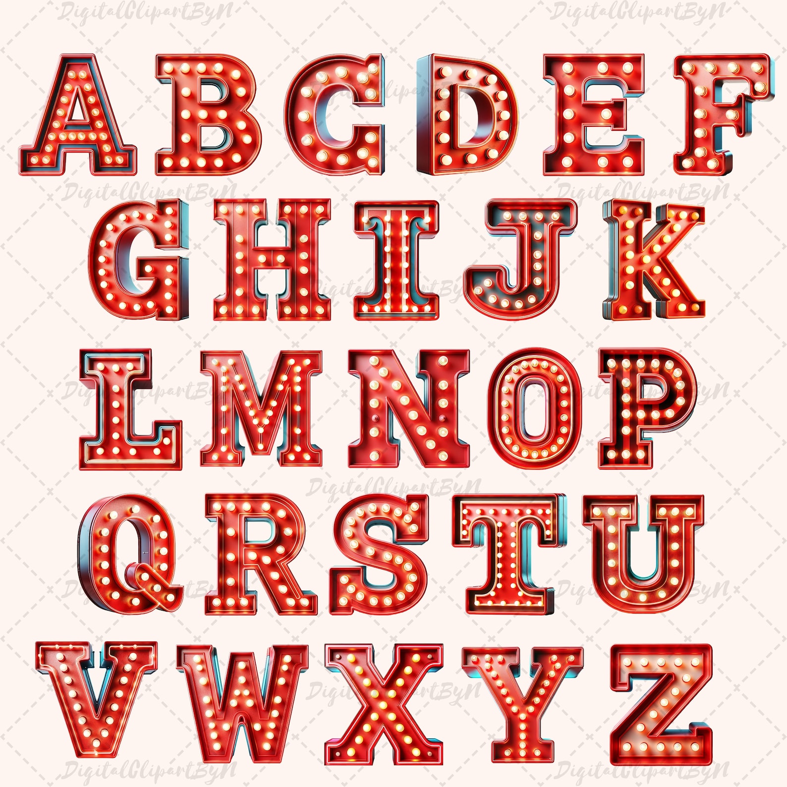3D Carnival Alphabet A-Z Number 0-9 , Carnival Letter, Circus Nursery ...