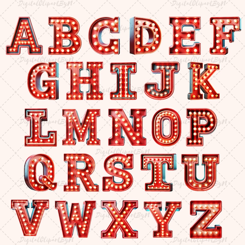 3D Carnival Alphabet A-Z Number 0-9 , Carnival Letter, Circus Nursery ...
