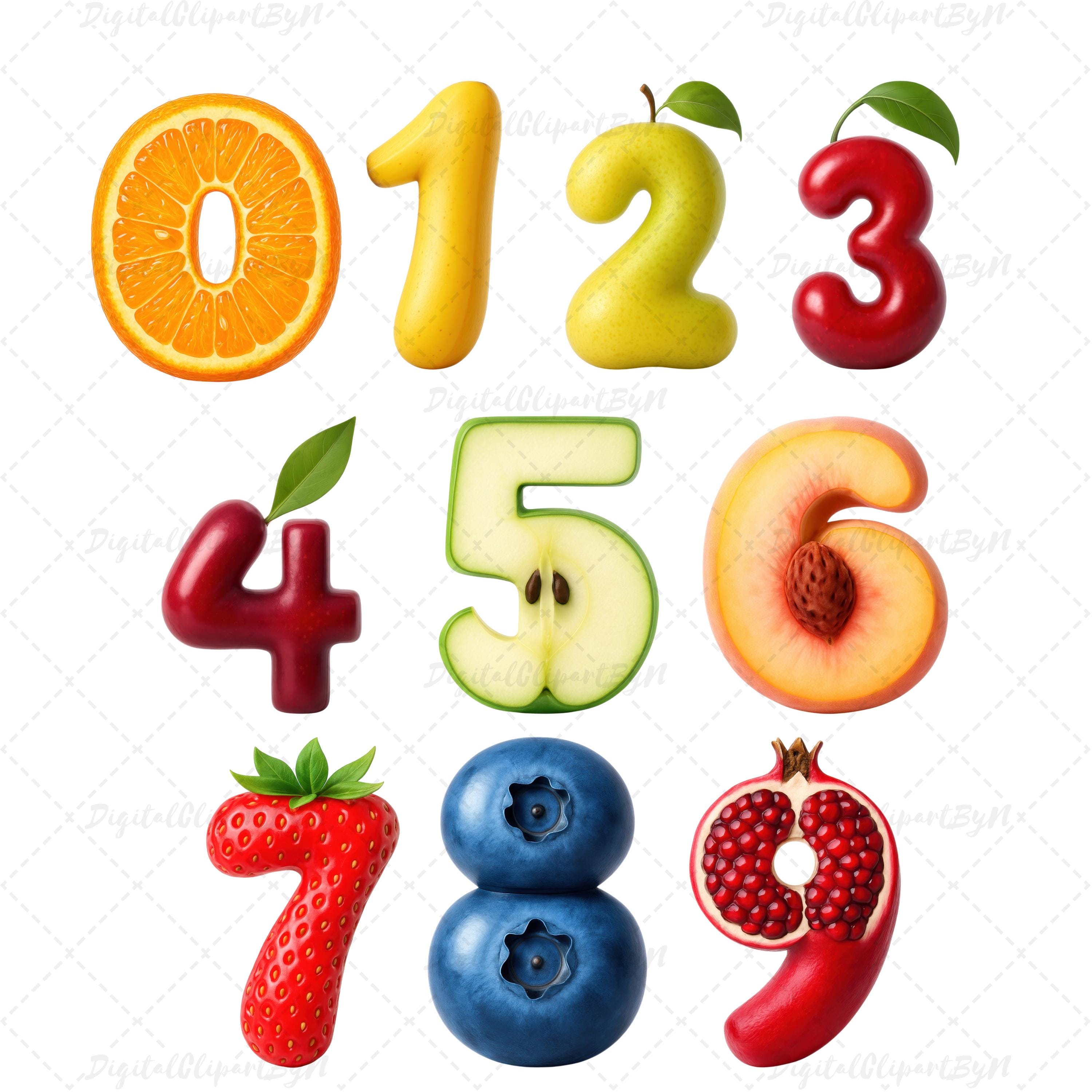 Fruit Alphabet A-Z PNG Clipart – Cute Fruity Letters for Kids, Nursery ...
