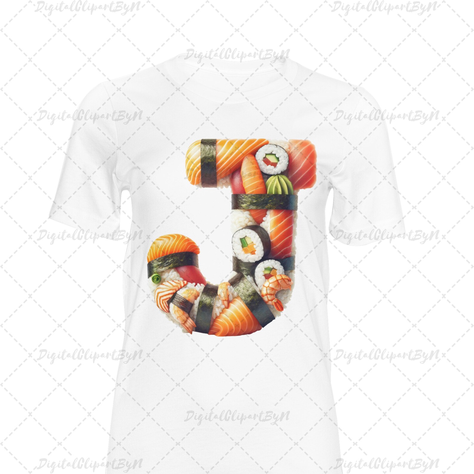 SUSHI Food Alphabet A-Z Number 0-9 Bundle Clipart , SUSHI Alphabet ...