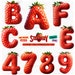 Strawberry Alphabet A-Z Number 0-9 Bundle Clipart , Fruit Alphabet ...
