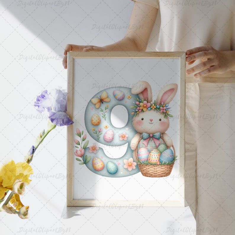 Easter Bunny Alphabet A-Z Number 0-9 Bundle Clipart, Printable Alphabet ...