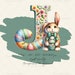 Easter Bunny Alphabet A-Z Number 0-9 Bundle Clipart, Printable Alphabet ...