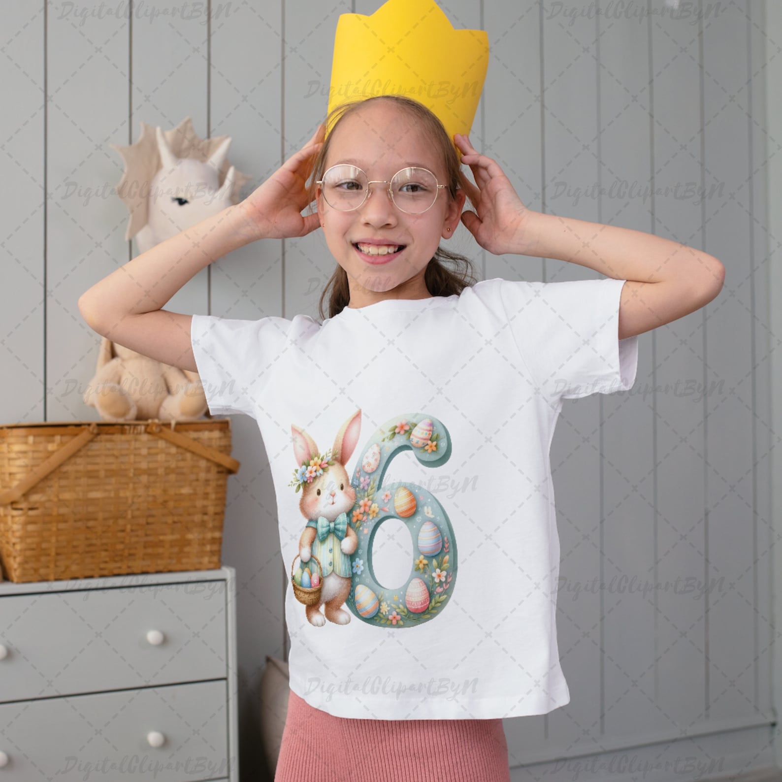 Easter Bunny Alphabet A-Z Number 0-9 Bundle Clipart, Printable Alphabet ...