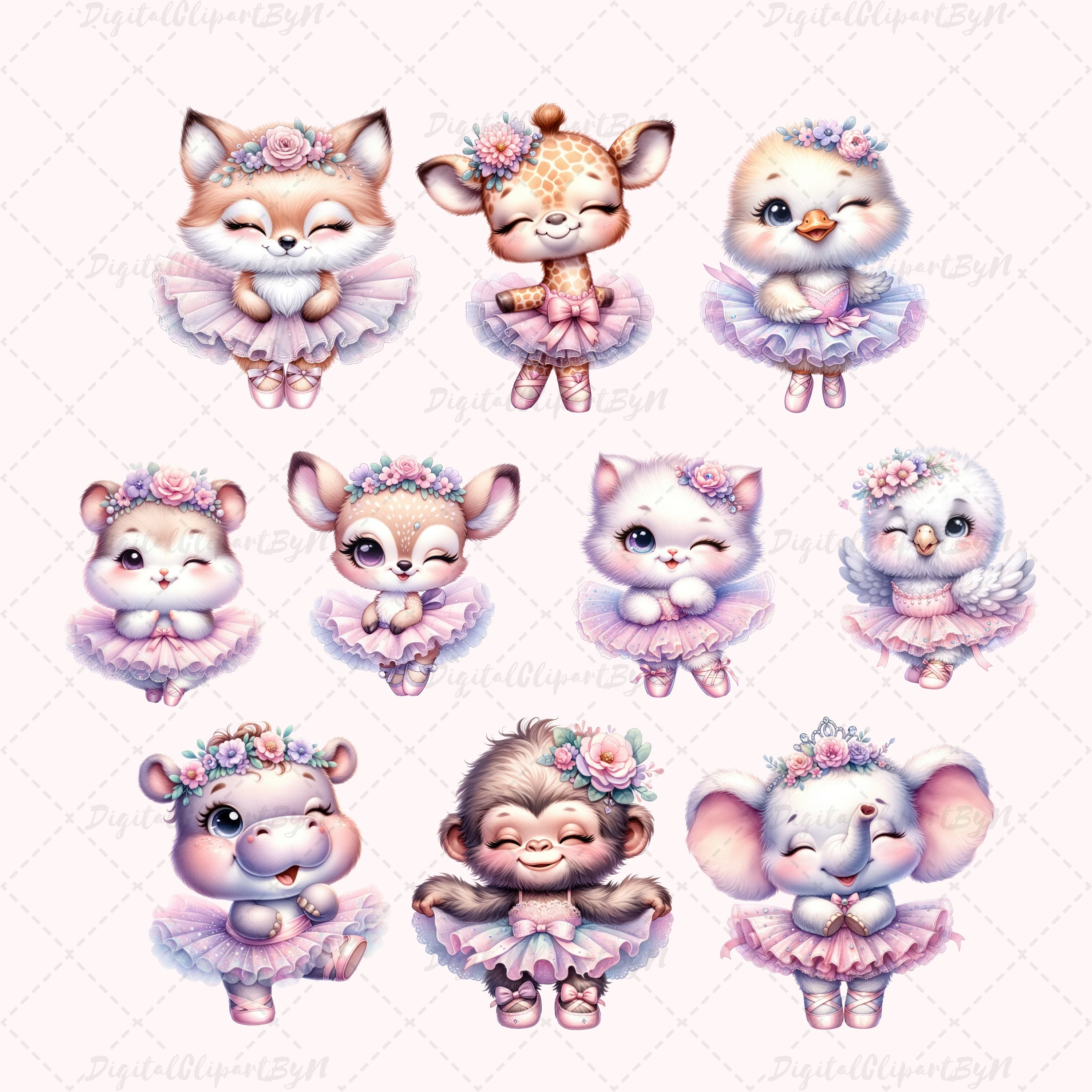 Tutu Cute Animal Ballerina Clipart Tutu Skirt Animals panda - Etsy