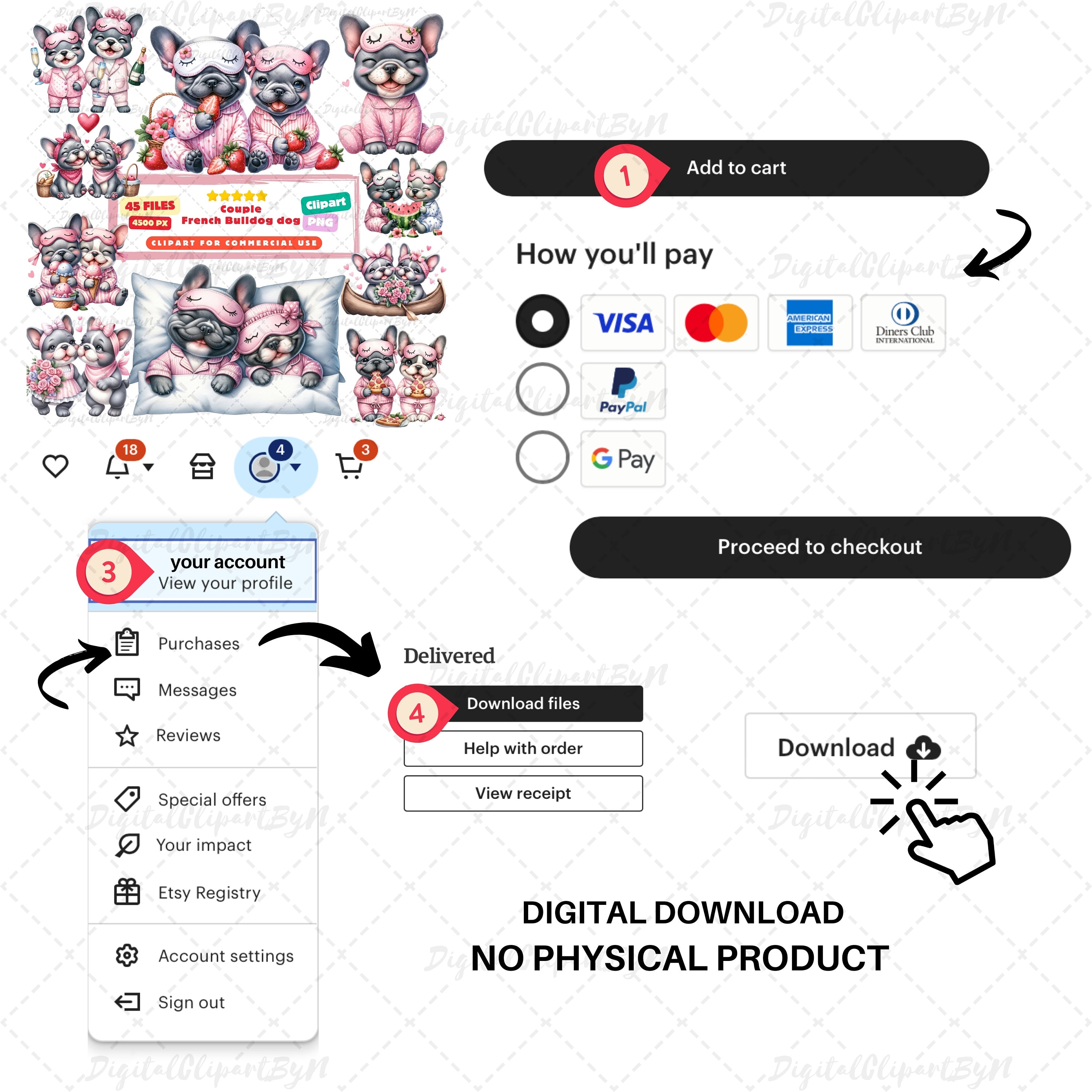 Cute Stuffed Animal Bundle Clipart, Including a Lion, Bear, Sheep ...