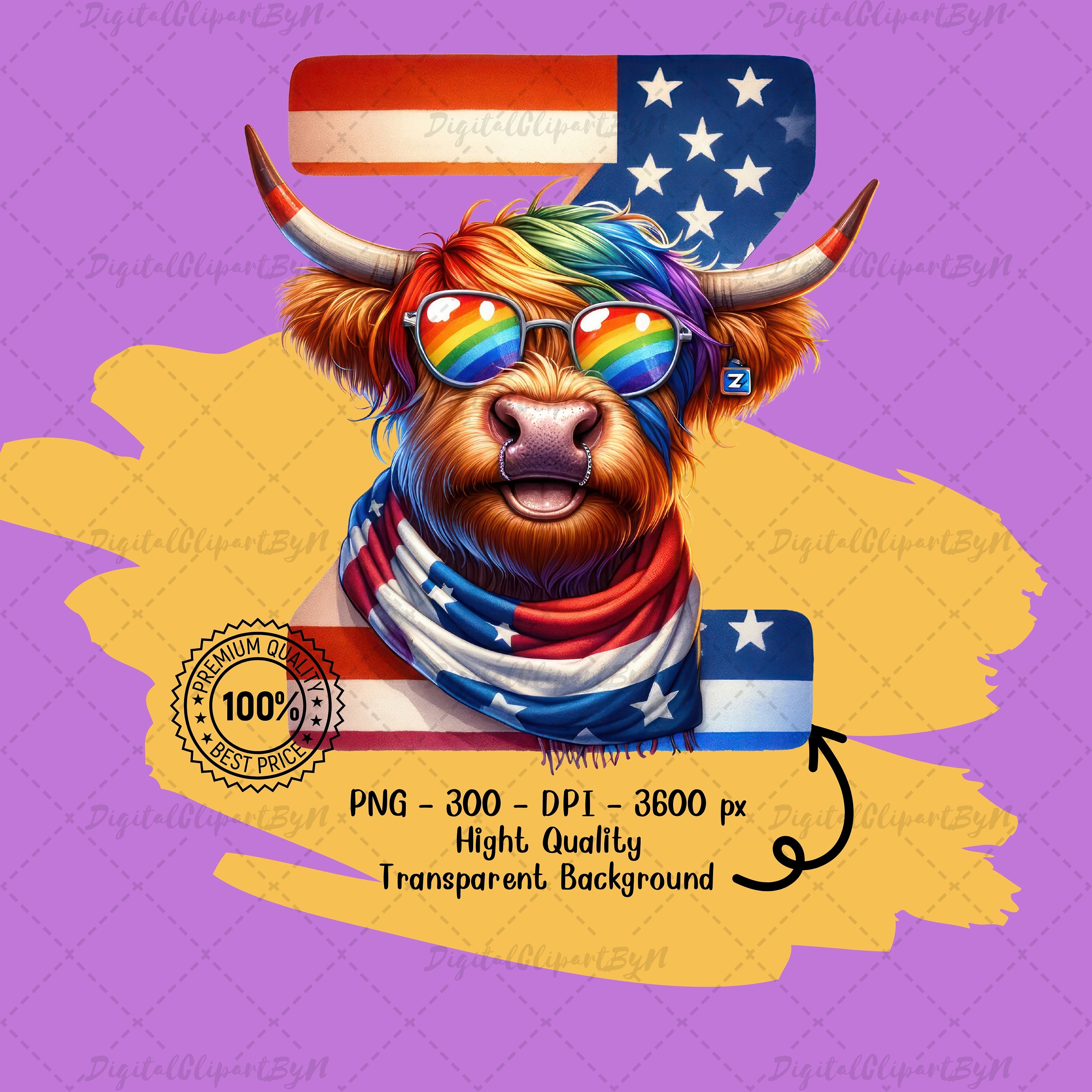 US Independence Day, LGBTQ+ Pride Flag, Highland Cow Alphabet A-Z ...