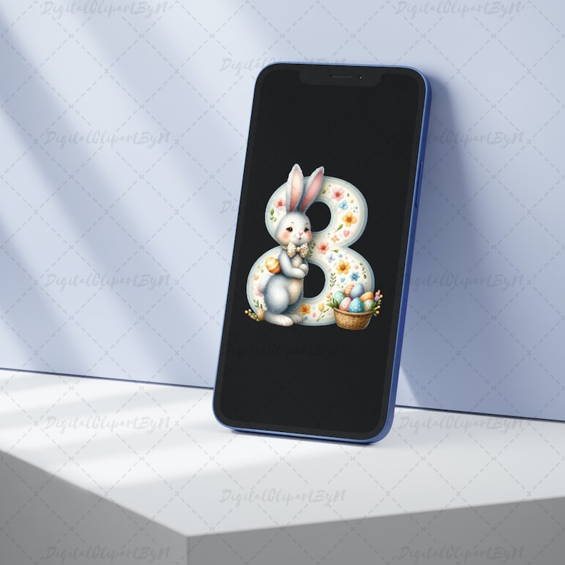 Easter Bunny Alphabet A-Z Number 0-9 Bundle Clipart, Printable Alphabet ...
