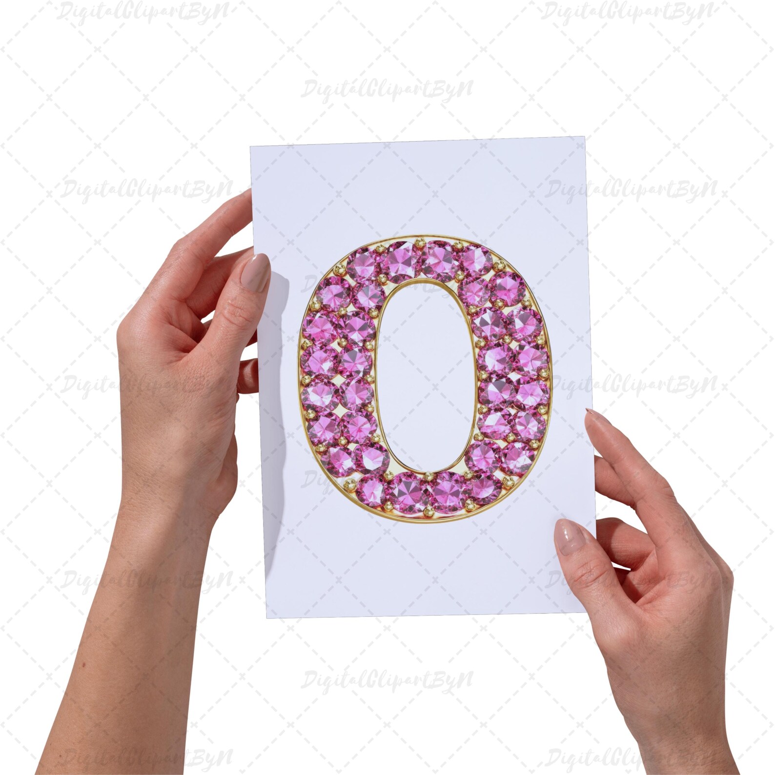 Pink Diamond Alphabet & Numbers Clipart – Luxury Gold Crystal Letters ...
